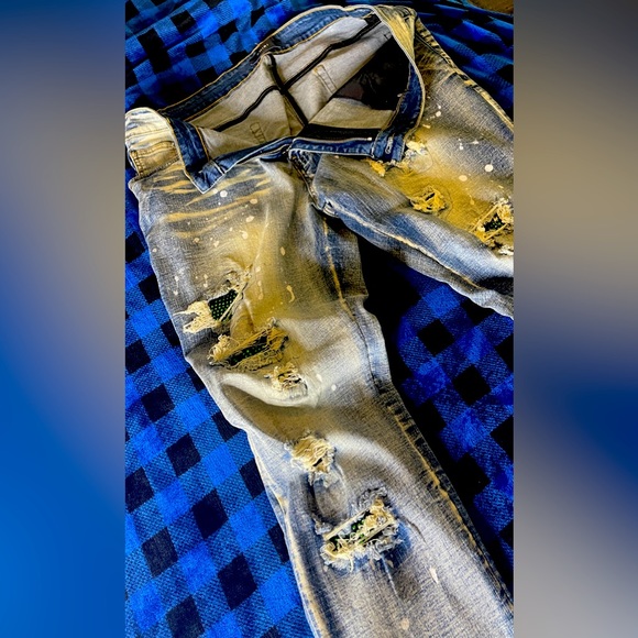 AMIRI | Jeans | Authentic Amiri Green Jeweled Distressed Jeans | Poshmark